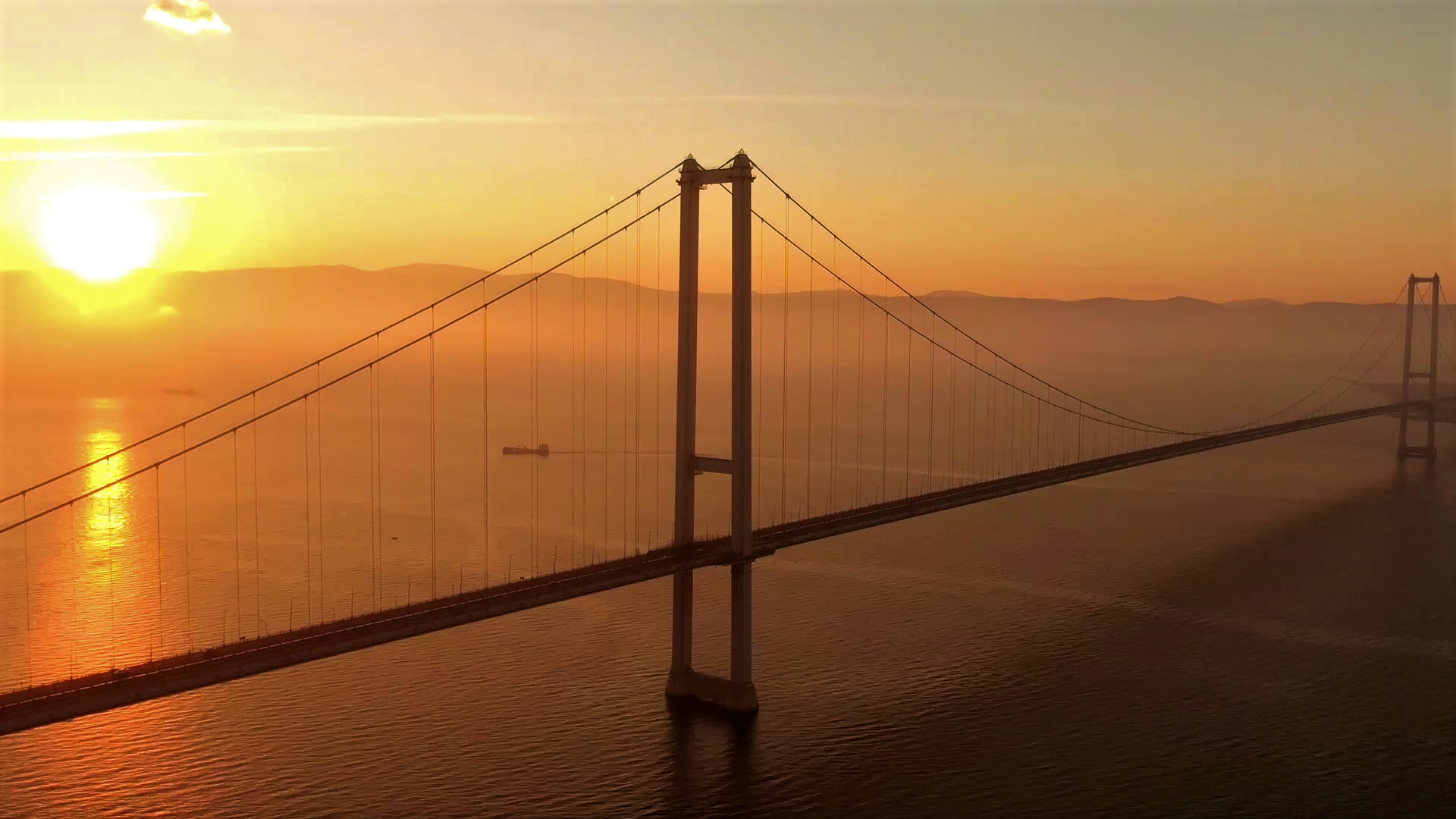 spectacular sunrise over osmangazi bridge in turkey - IHA News