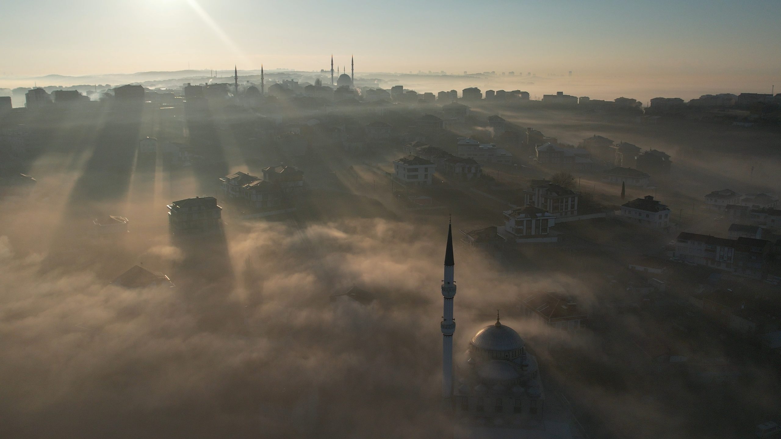 morning fog in Istanbul viewed from air - IHA News