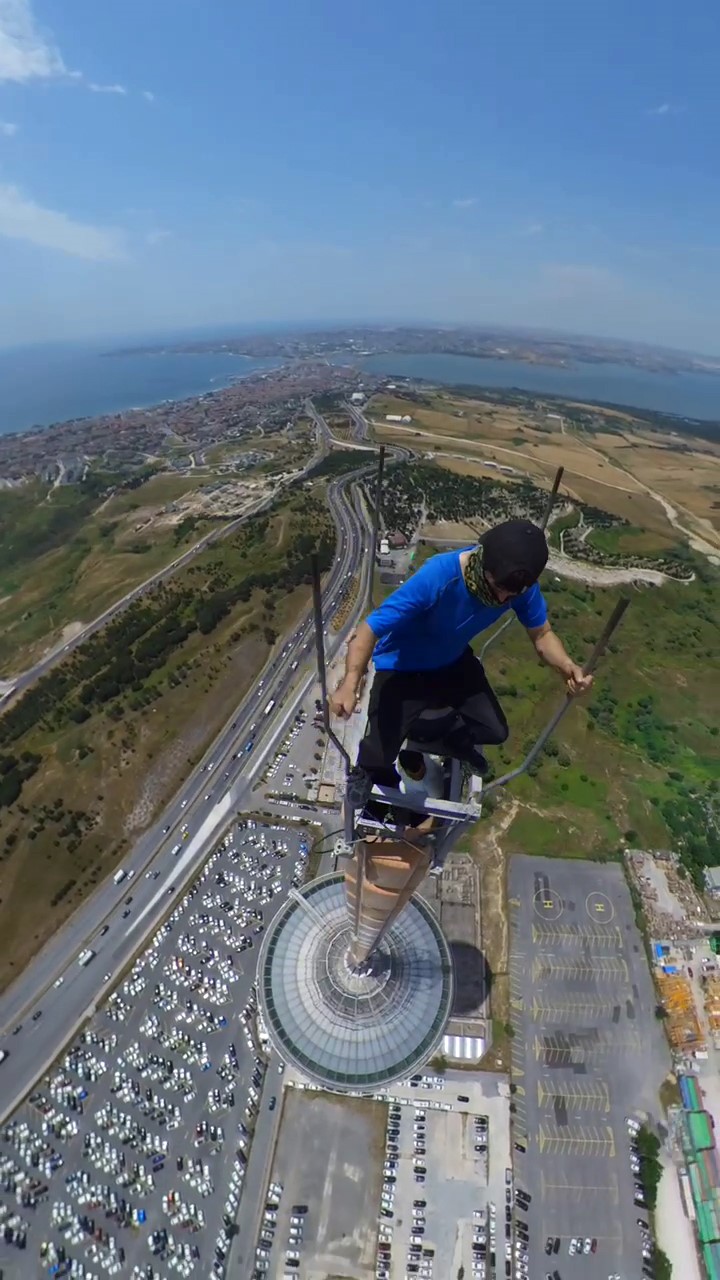 Young Man Climbs 230-Meter TV Tower in Istanbul - IHA News